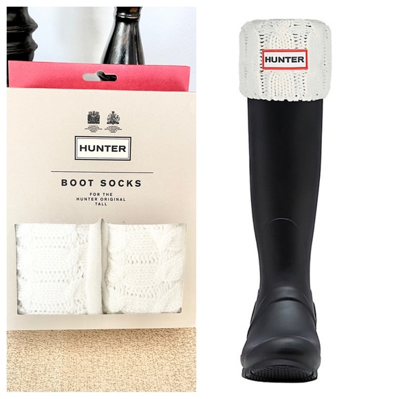 Hunter | Accessories | Nwt Hunter Cable Knitted Cuff Tall Boot Socks ...